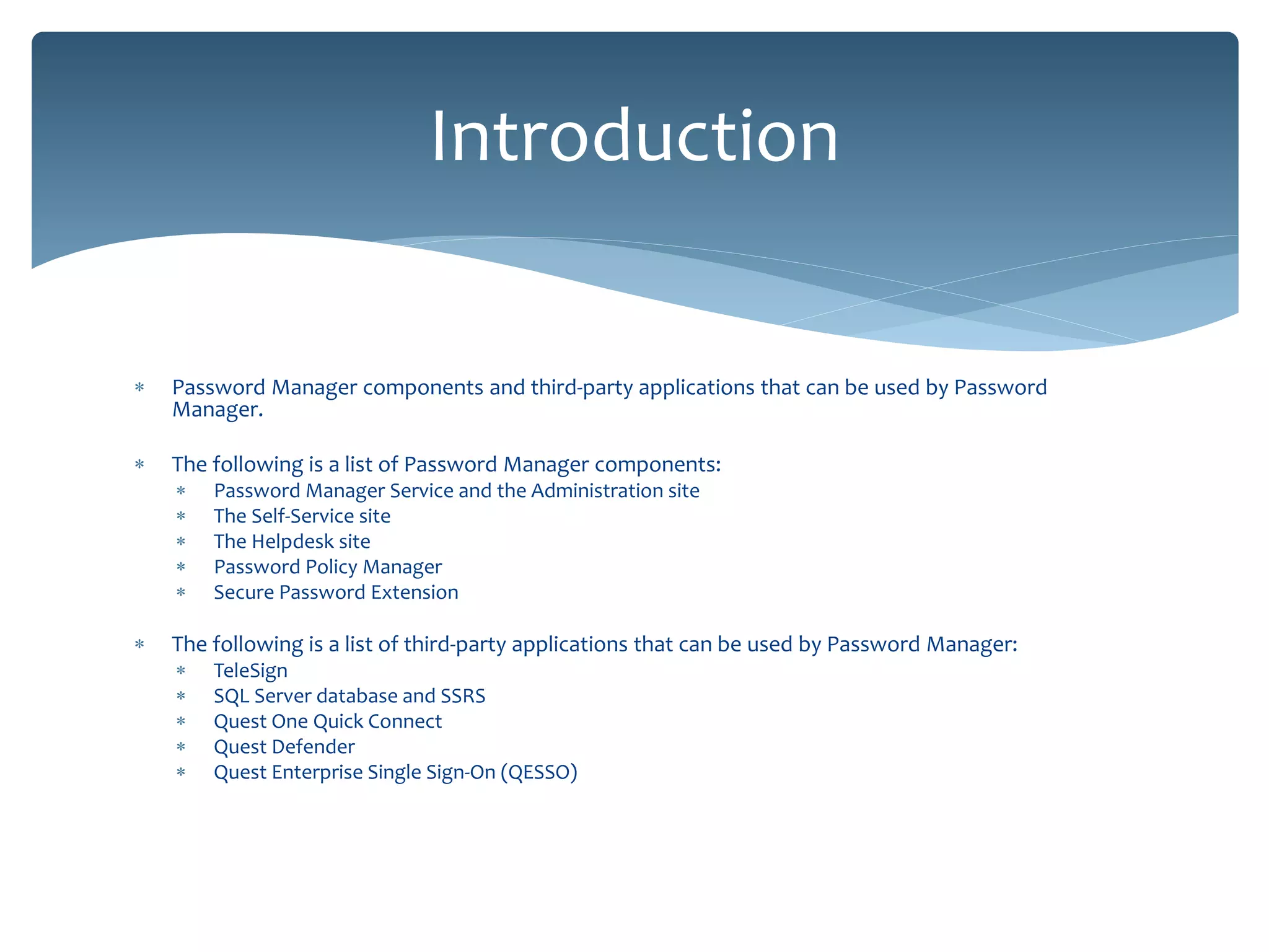 Dell Password Manager Architecture - Components | PPT