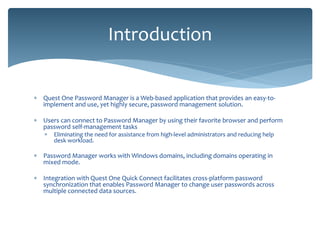 Dell Password Manager Introduction | PPTX