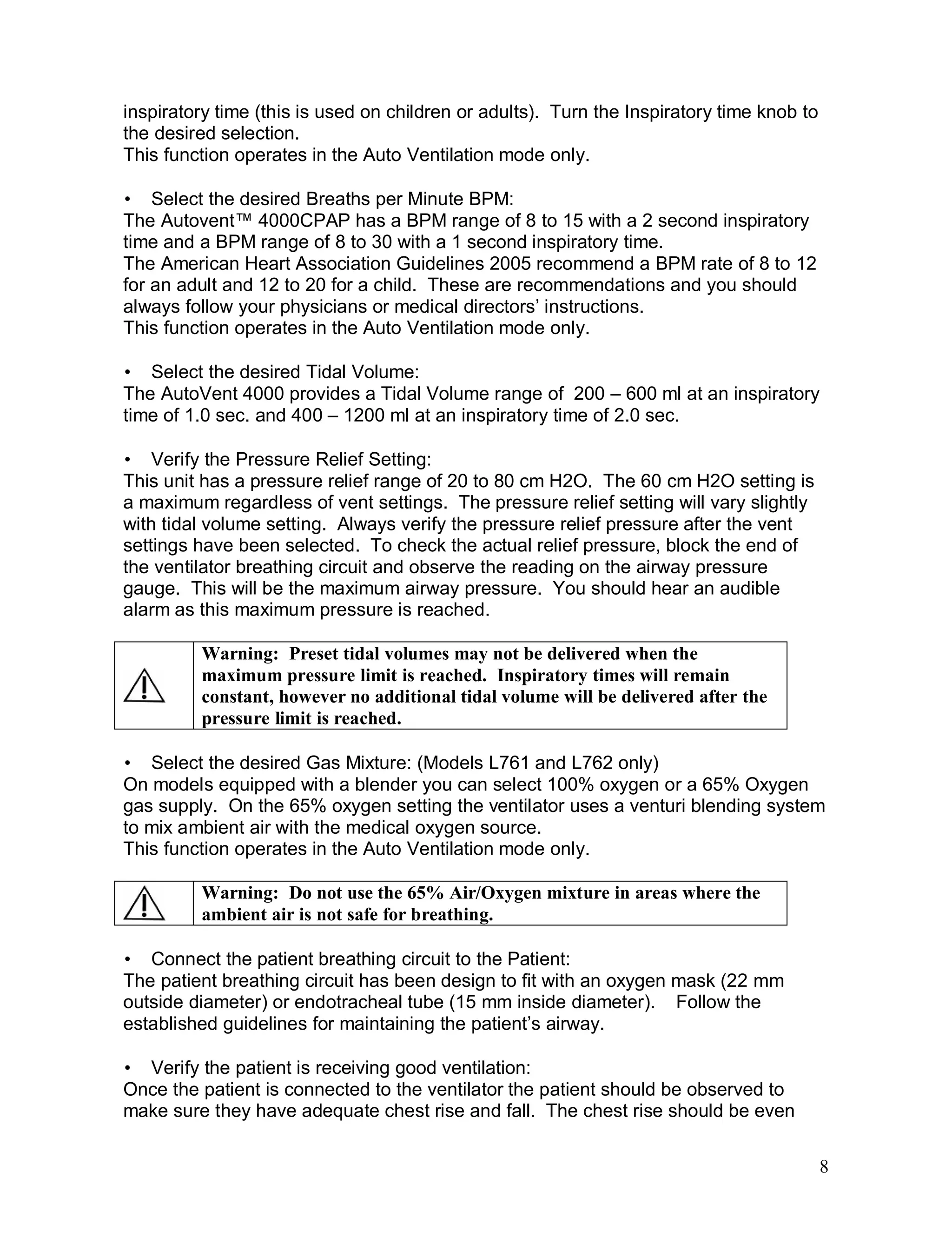 Allied autovent-4000-with-cpap-instruction-manual | PDF