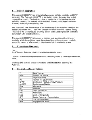 Allied autovent-4000-with-cpap-instruction-manual | PDF