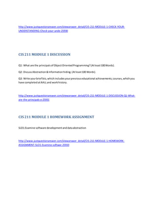 Allied american university cis 211 module 1 | DOCX | Programming Languages | Computing