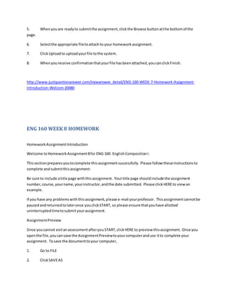 Allied american university eng 160 homework help | PDF