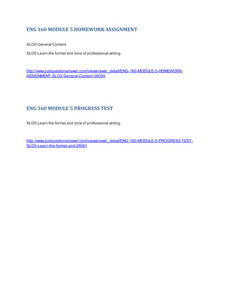 Allied american university eng 160 module 5 | DOCX | Homework and Study | Education