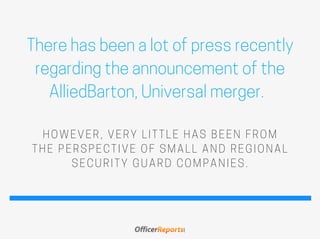 The AlliedBarton, Universal Merger and What it Means for the Future | PDF