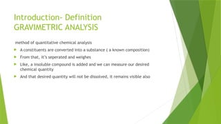 Volumetric titrimetric analysis-Gravimetric analysis | PPT