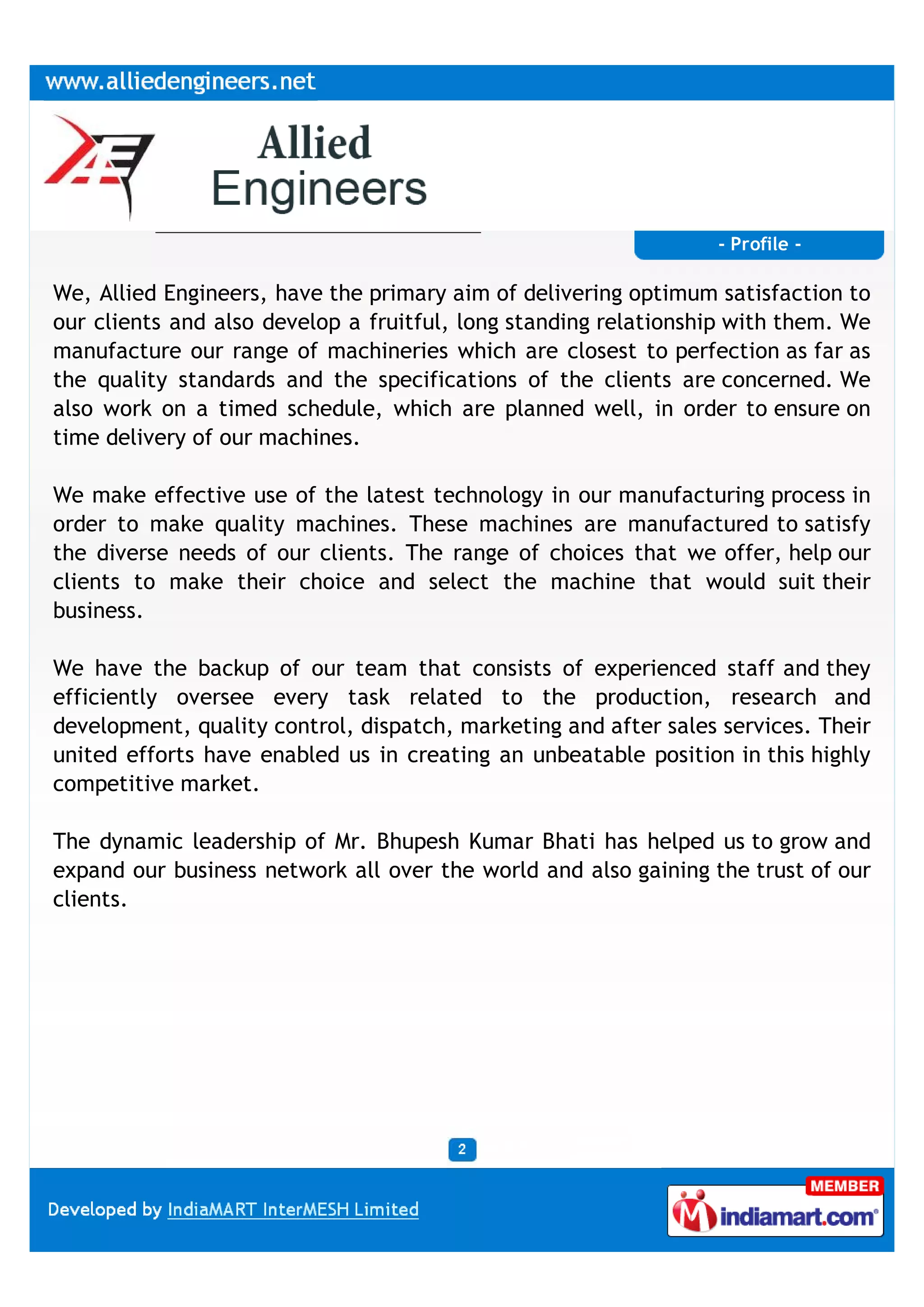 Allied Engineers, Faridabad, Powder Machine | PDF