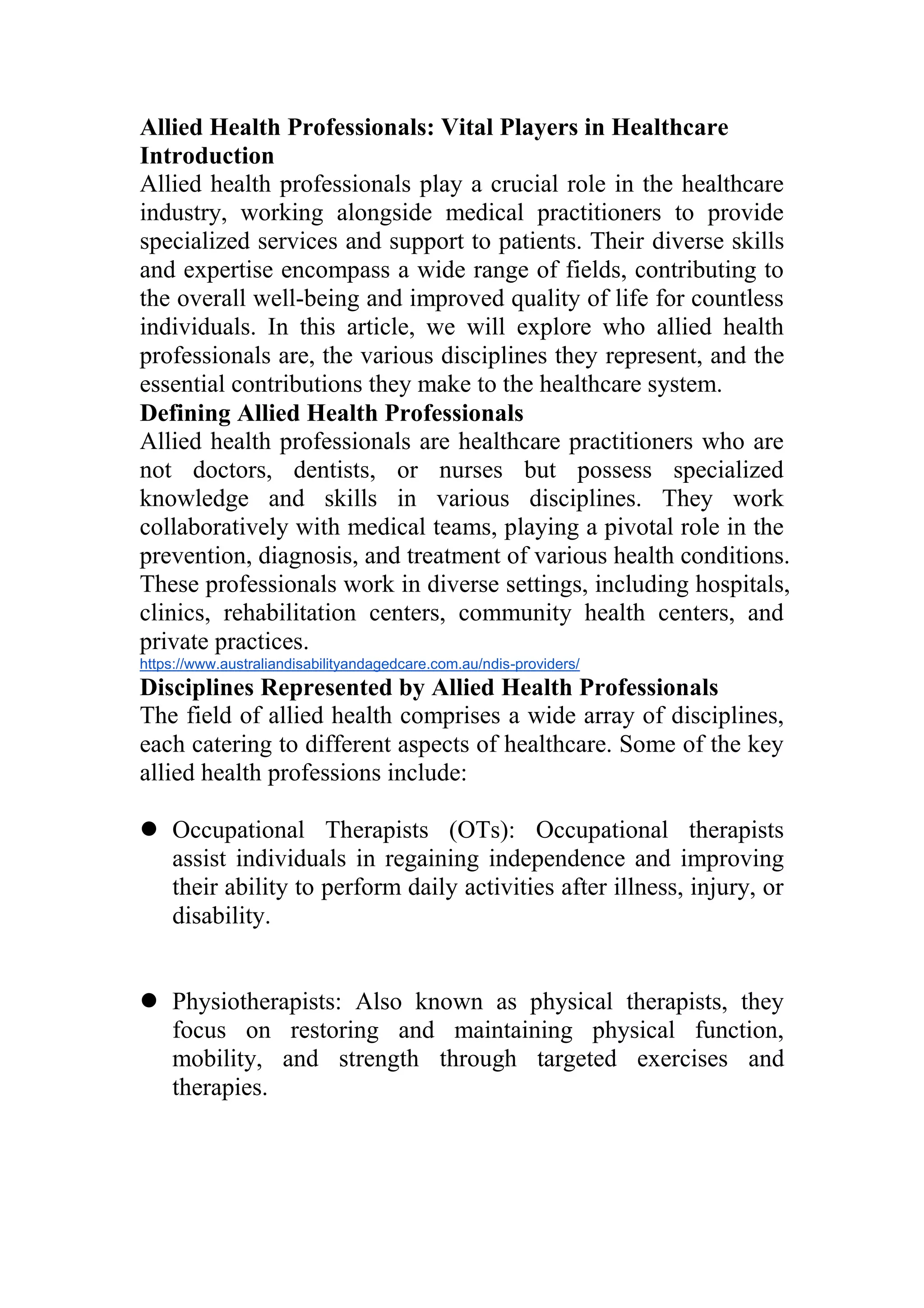 Allied Health Professionals.docx
