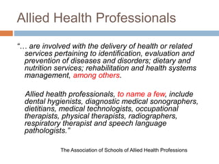Allied Health Sciences Presentation for Students | PPT