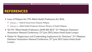 Allied Health Professions Act 2016: What MDA Members Should Know! | PPT