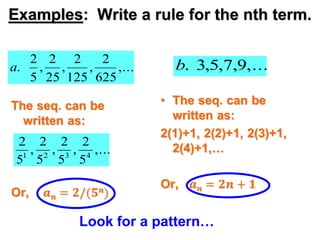 ALLIED MATHEMATICS -II UNIT IV & UNIT V SEQUENCES AND SERIES.ppt
