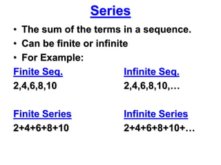 ALLIED MATHEMATICS -II UNIT IV & UNIT V SEQUENCES AND SERIES.ppt