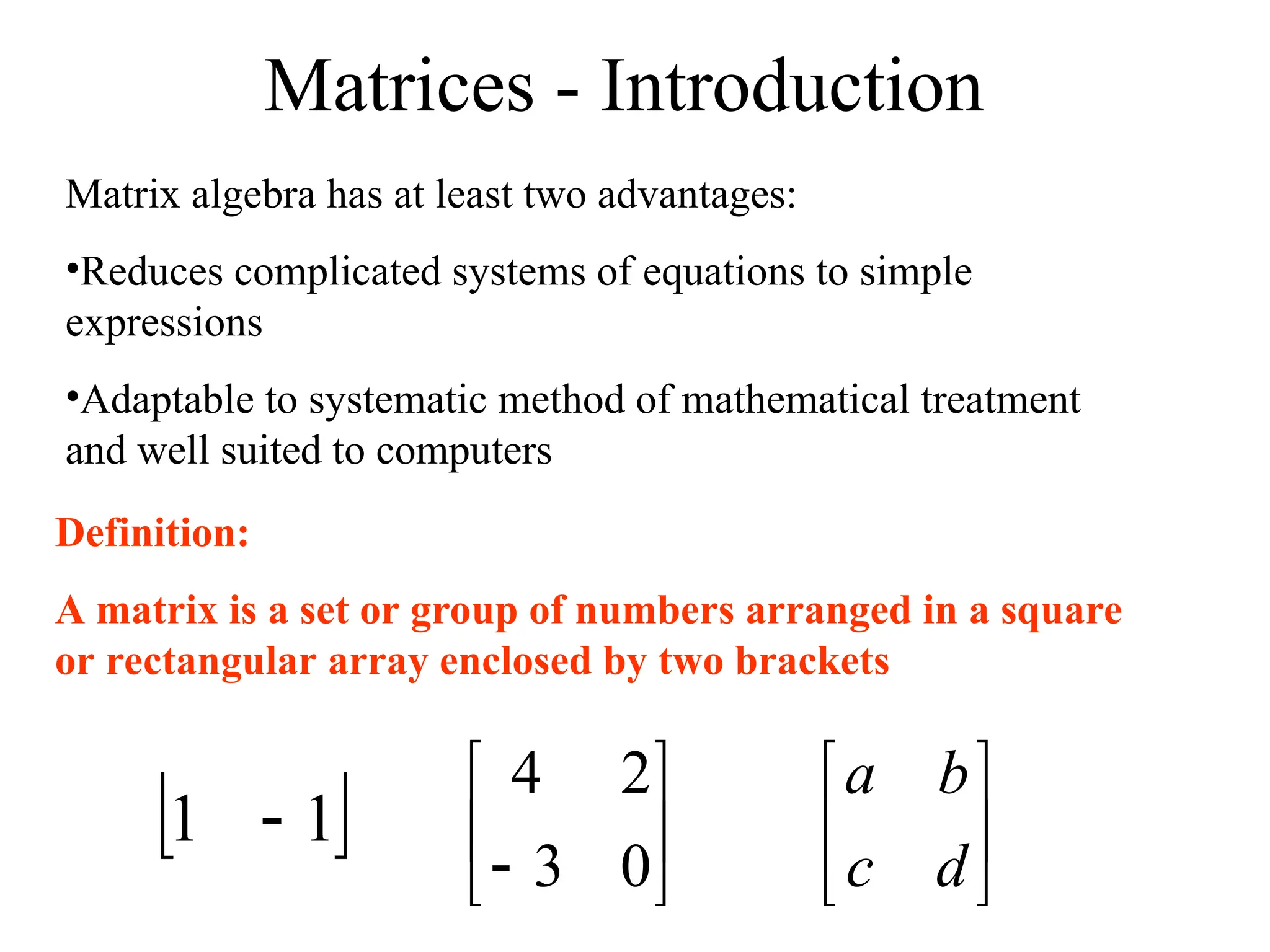 ALLIED MATHEMATICS -I UNIT III MATRICES.ppt