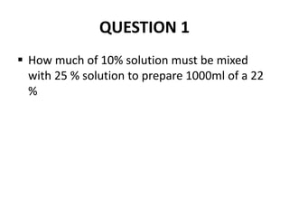 ALLIGATION METHOD SOLVED | PPTX | Chemistry | Science