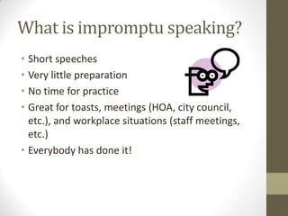 Impromptu Speech | PPT