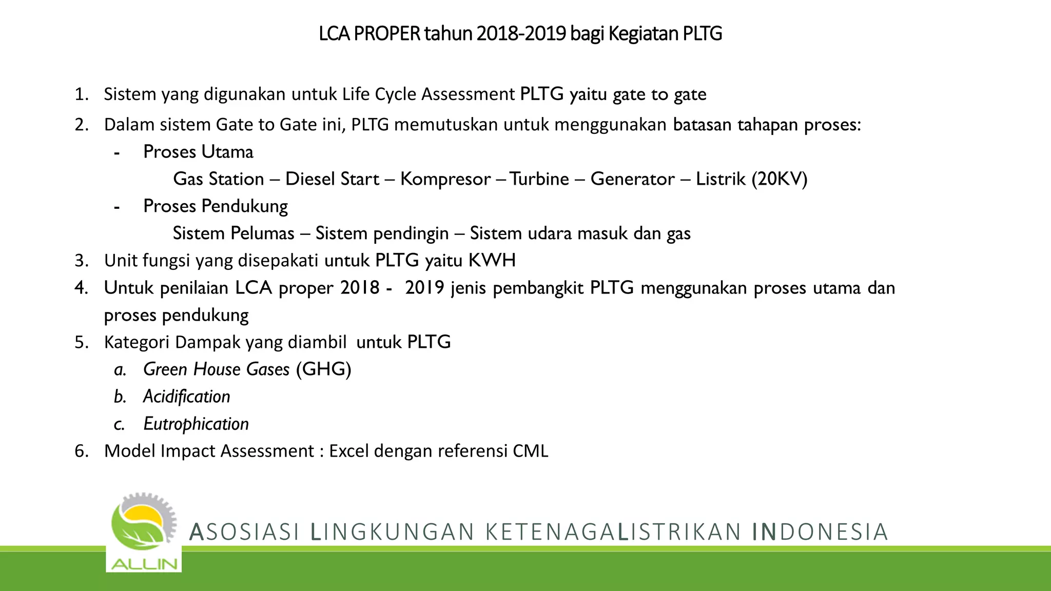 ALLIN - Rencana Implementasi Life Cycle Assessment (LCA) pada Kegiatan ...
