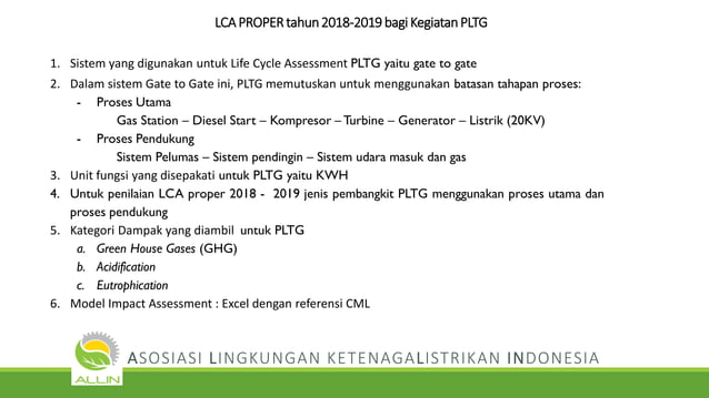 ALLIN - Rencana Implementasi Life Cycle Assessment (LCA) pada Kegiatan Pembangkit Listrik dalam ...