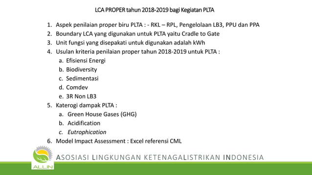 ALLIN - Rencana Implementasi Life Cycle Assessment (LCA) pada Kegiatan ...