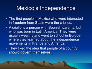 All independence movements of latin america | PPT