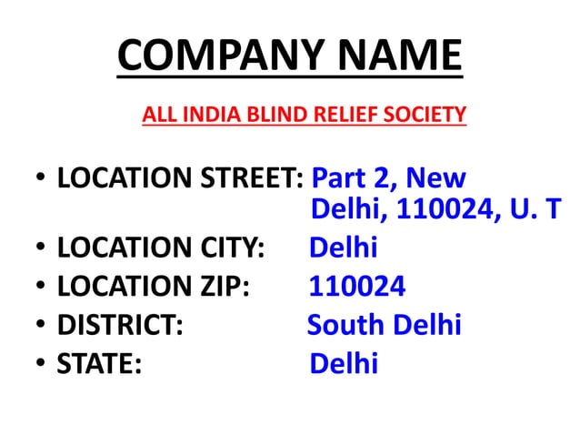 ALL INDIA BLIND ASSOCIATION | PPTX | Eye and Vision Conditions ...