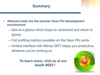 Profiling and Optimizing for Xeon Phi with Allinea MAP | PPT