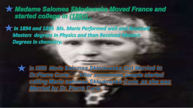 ALL INFORMATION ABOUT MADAM MARIE Salomea Skłodowska CURIE.pptx