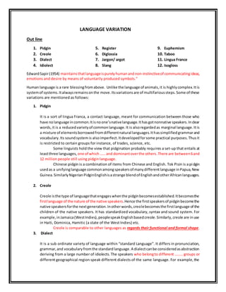 Theories in Language Description | DOCX