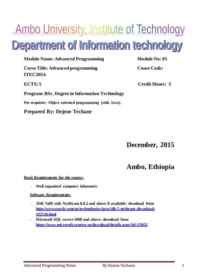 Advanced Java Programming | PDF