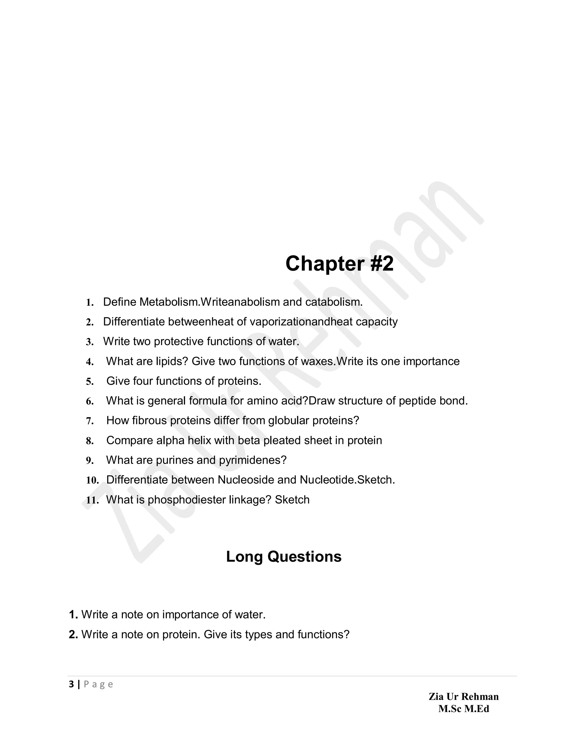 All in One|Biology|Important Questions of Biology | PDF