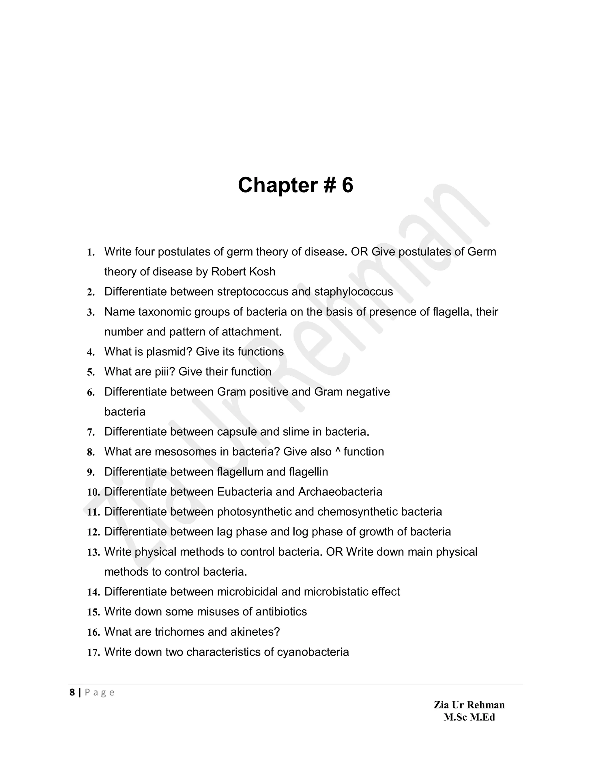 All in One|Biology|Important Questions of Biology | PDF