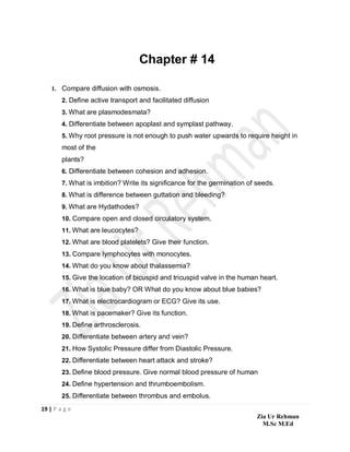 All in One|Biology|Important Questions of Biology | PDF