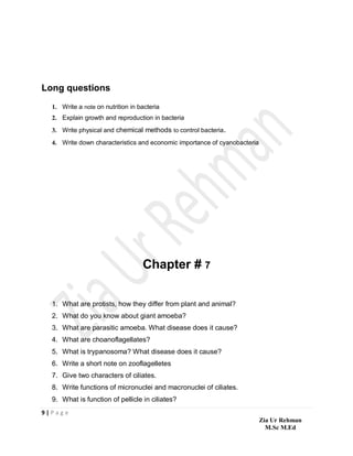 All in One|Biology|Important Questions of Biology | PDF