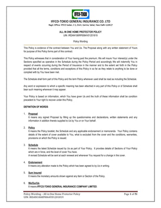 All in one home protector policy | PDF