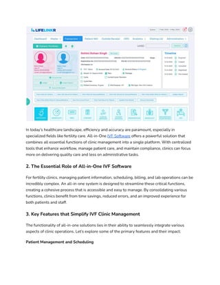 All-in-One IVF Software: Save Time and Keep Everything in One Place | PDF