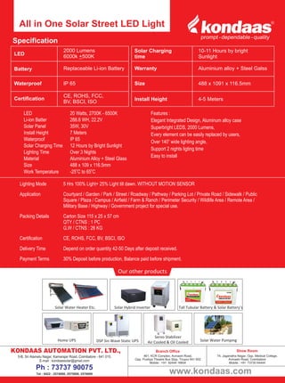 ALL IN ONE SOLAR STREET LIGHT -KONDAAS | PDF