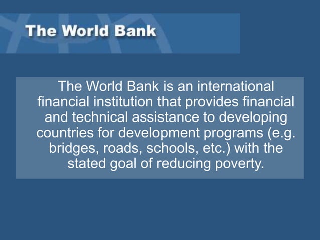 Role Of Multilateral Agencies | PPTX | Business Banking & Finance ...