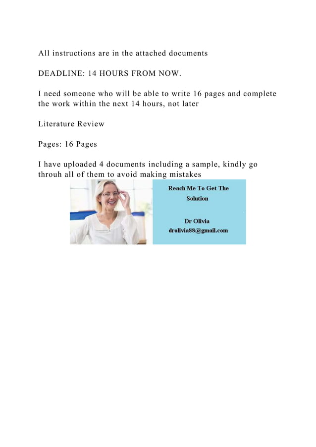 All instructions are in the attached documentsDEADLINE 14 HOURS.docx