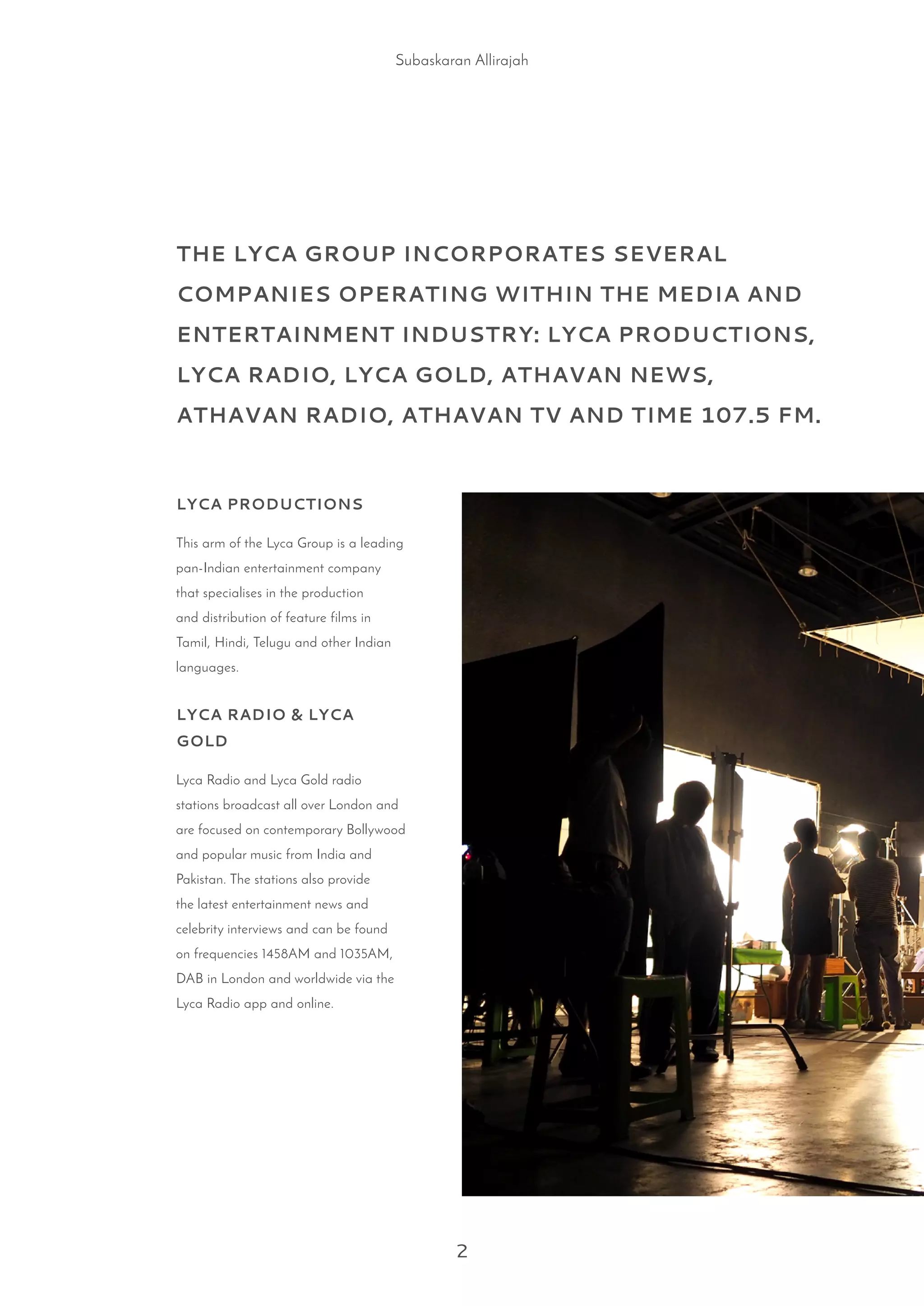 Lyca Group: Media and Entertainment | PDF