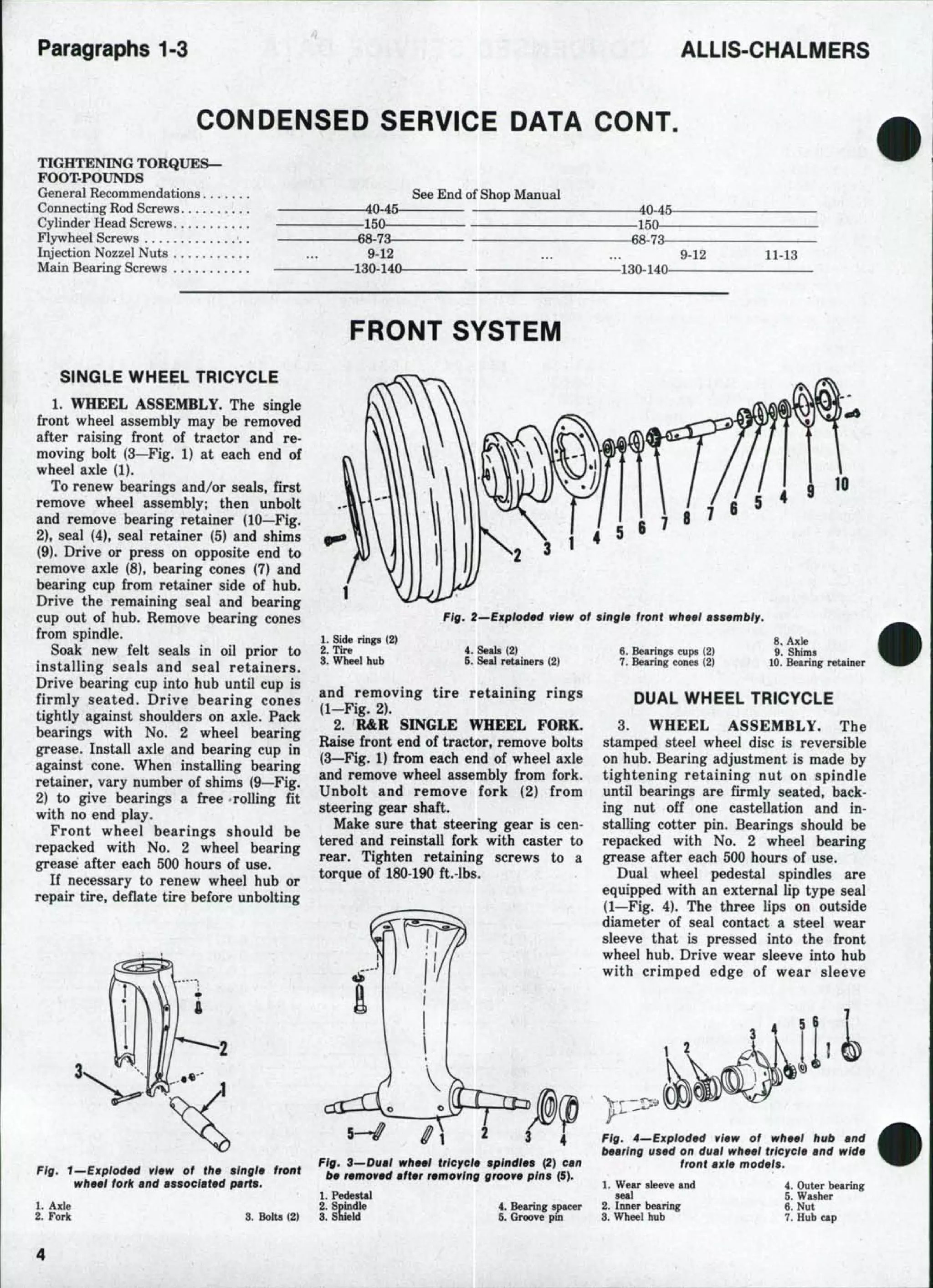 Allis chalmers models 185 tractor service repair manual | PDF