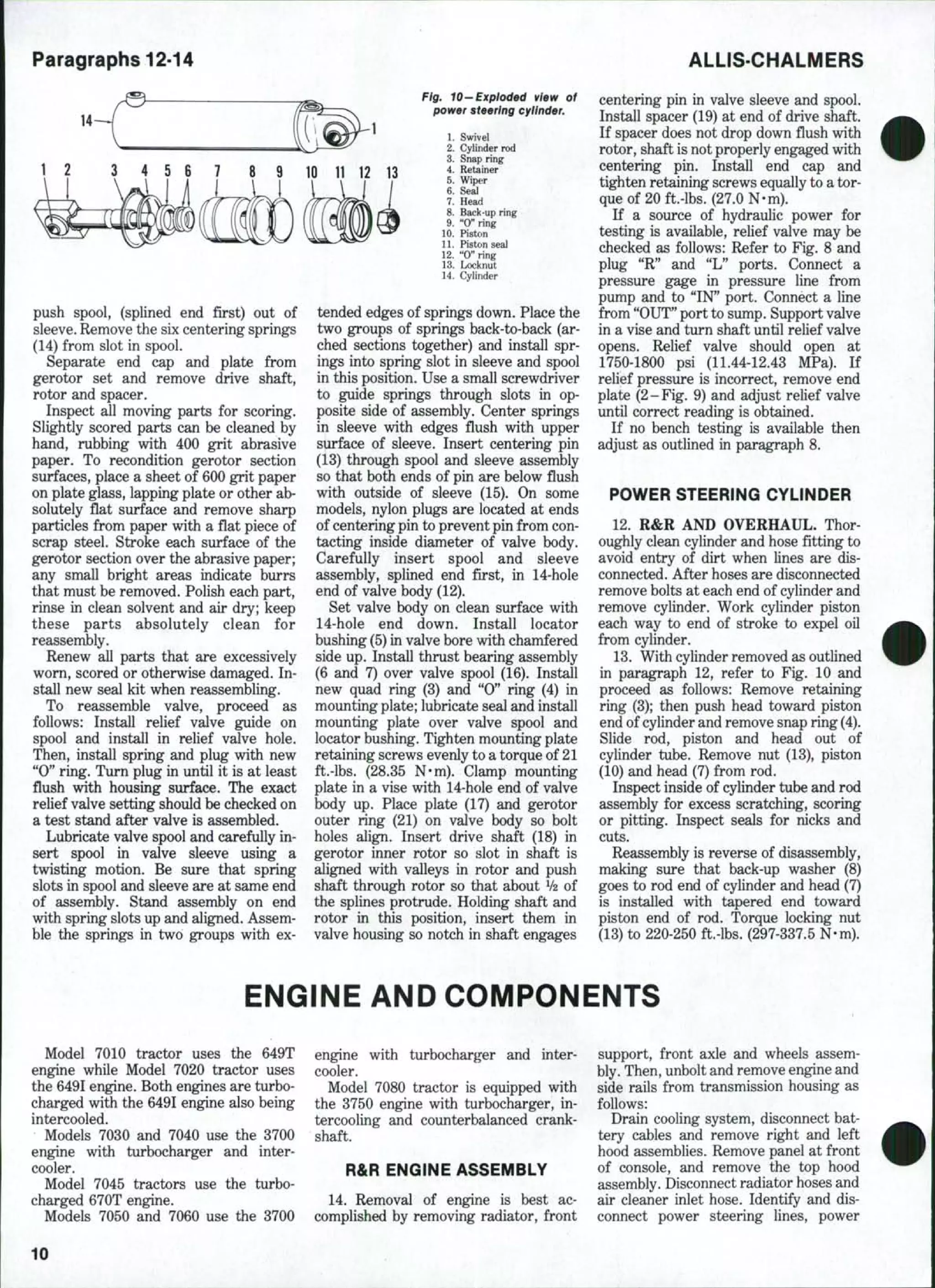 Allis chalmers models 7010 tractor service repair manual | PDF