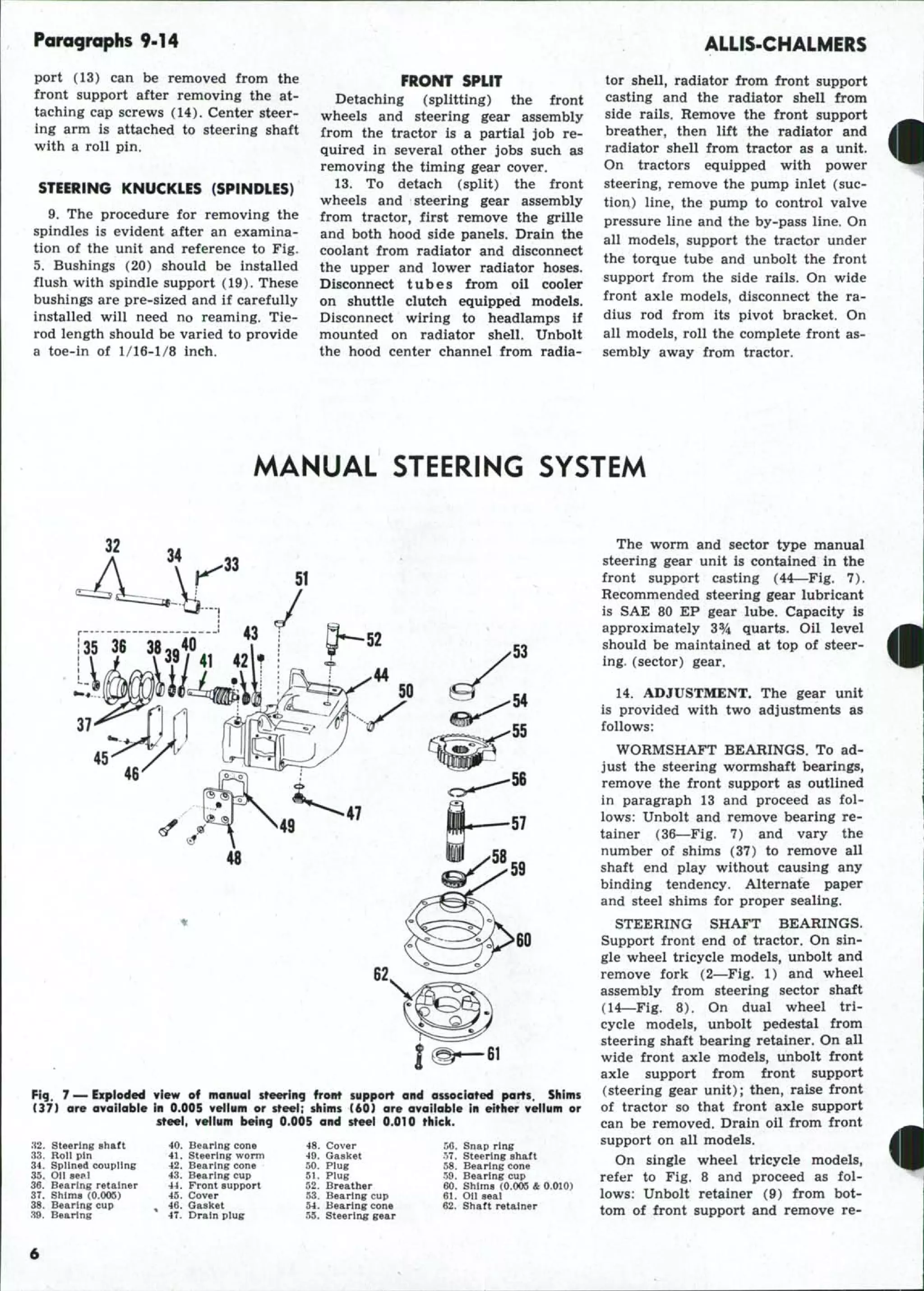 Allis chalmers models d 15, d-15 series ii tractor service repair ...