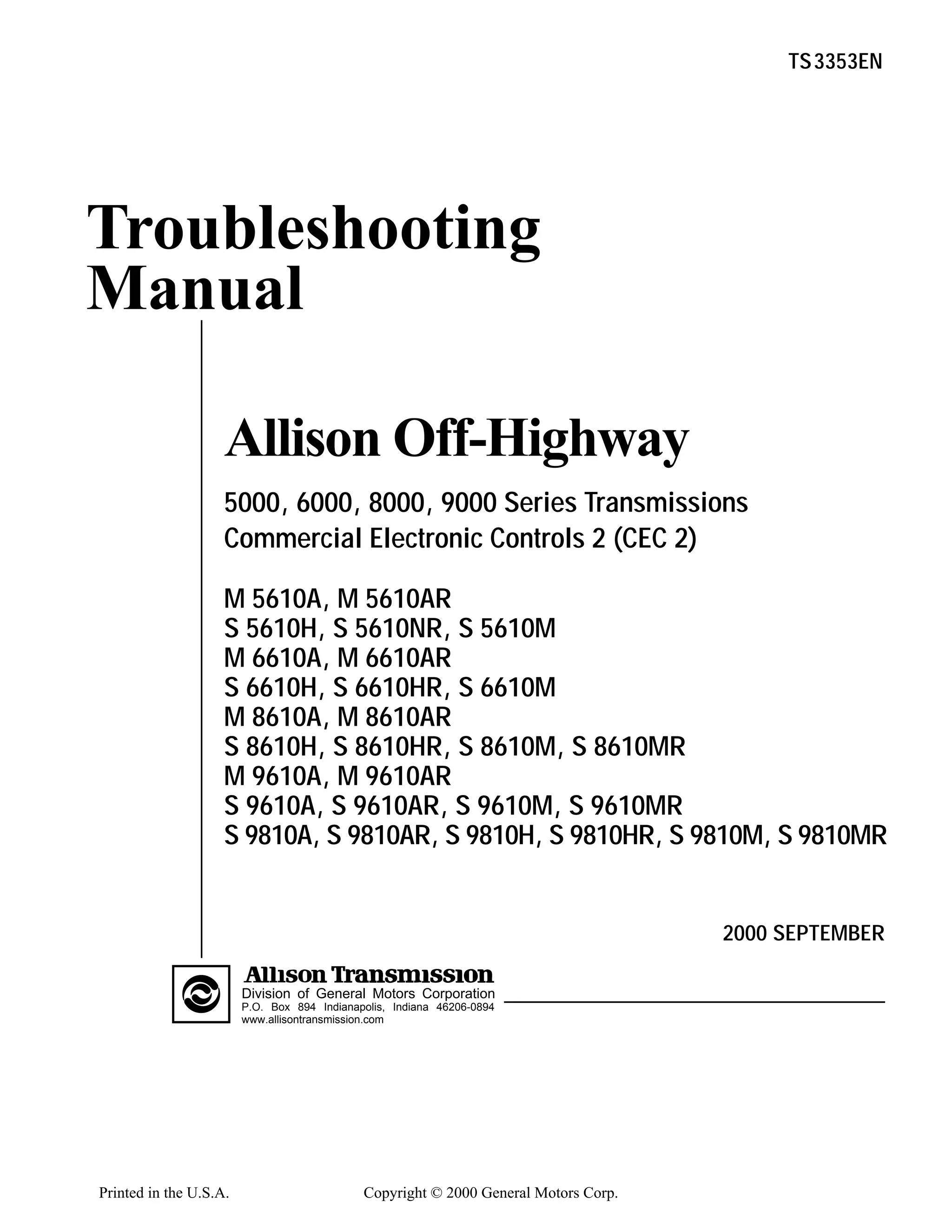 Allison 5000, 6000, 8000, 9000 Troubleshooting Manual PDF.pdf