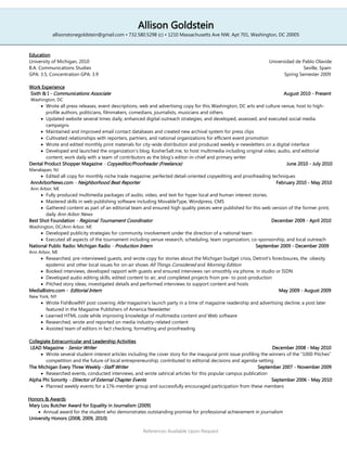 Allison goldstein resume | PDF