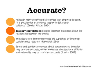 Understanding Stereotypes for Cognitive Design | PDF