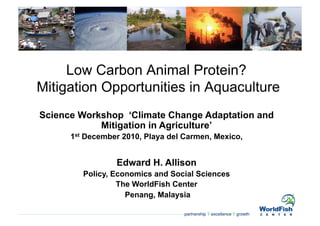 Allison - Mitigation aquaculture | PPT
