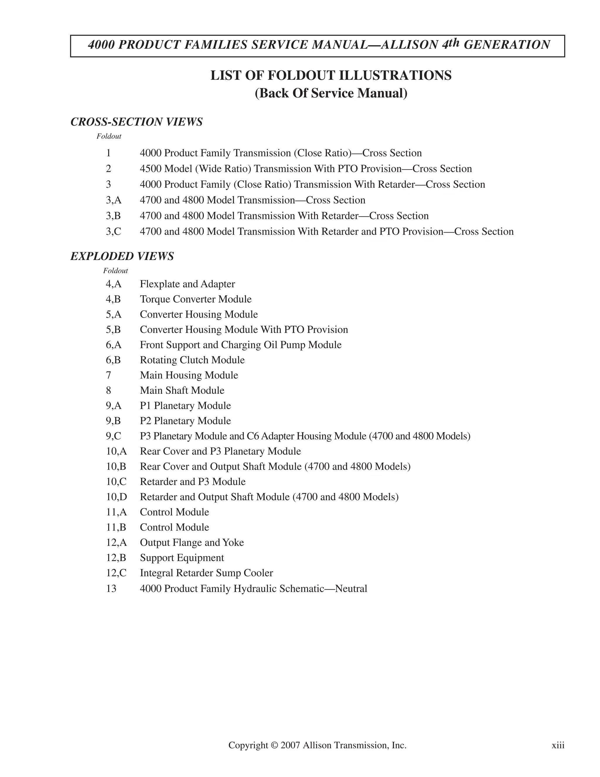 Allison transmission 4000 series generation controls vocational models ...