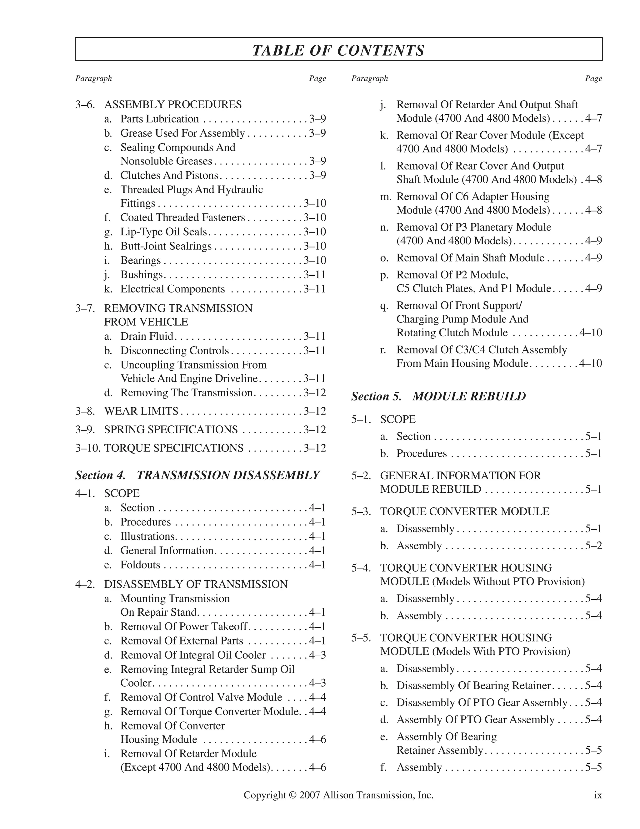 Allison transmission 4000 series generation controls vocational models ...
