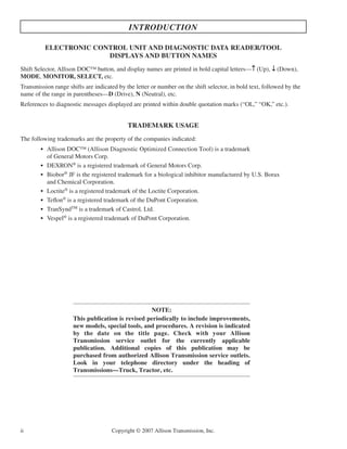 Allison Transmission 4000 Series Generation Controls Vocational Models ...