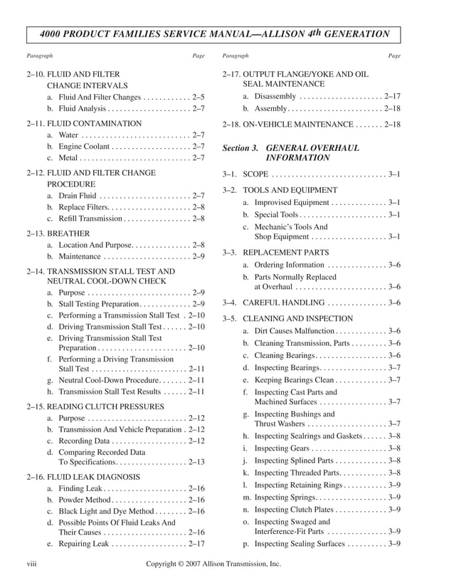 Allison Transmission 4000 Series Generation Controls Vocational Models ...