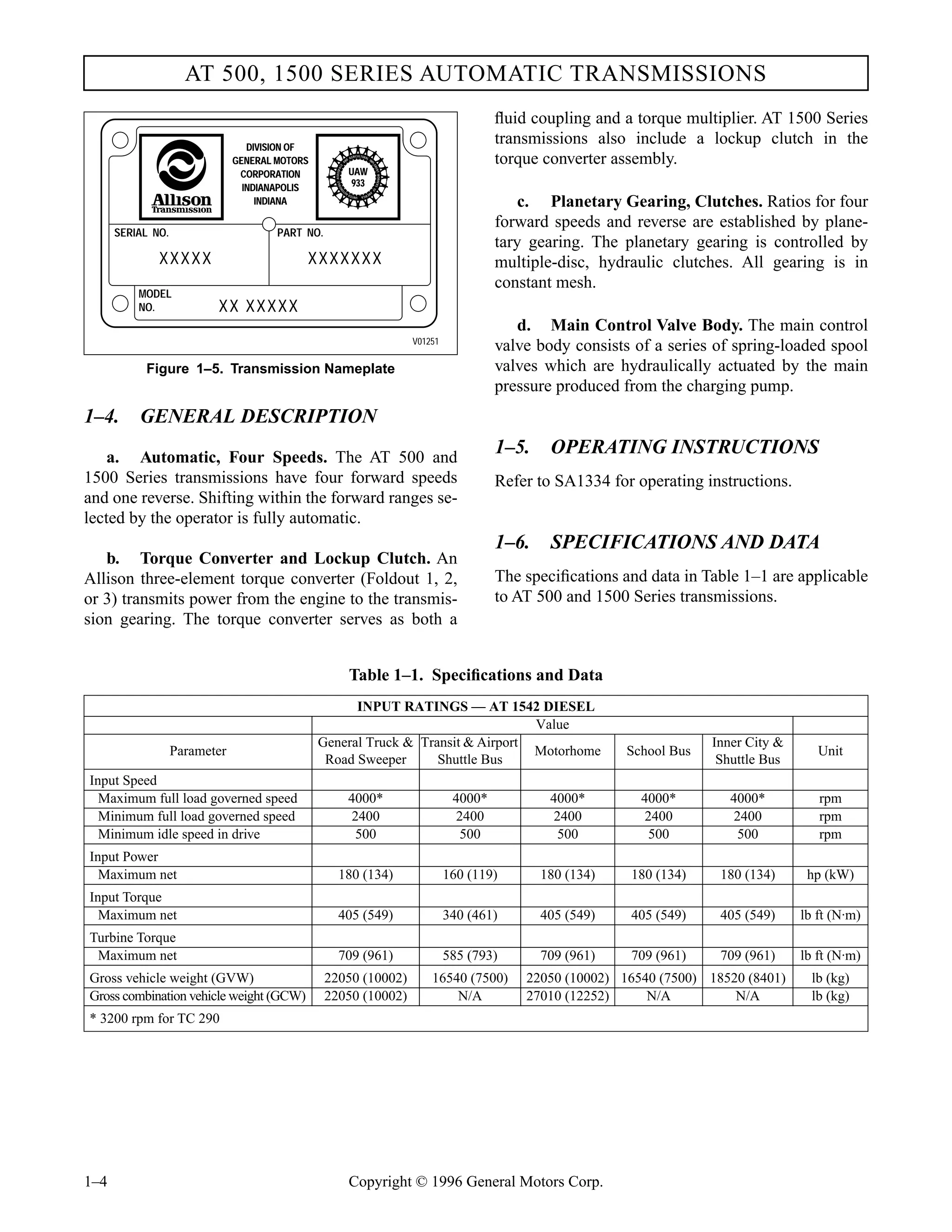 Allison transmission at 545 Repair Workshop Service Manual | PDF