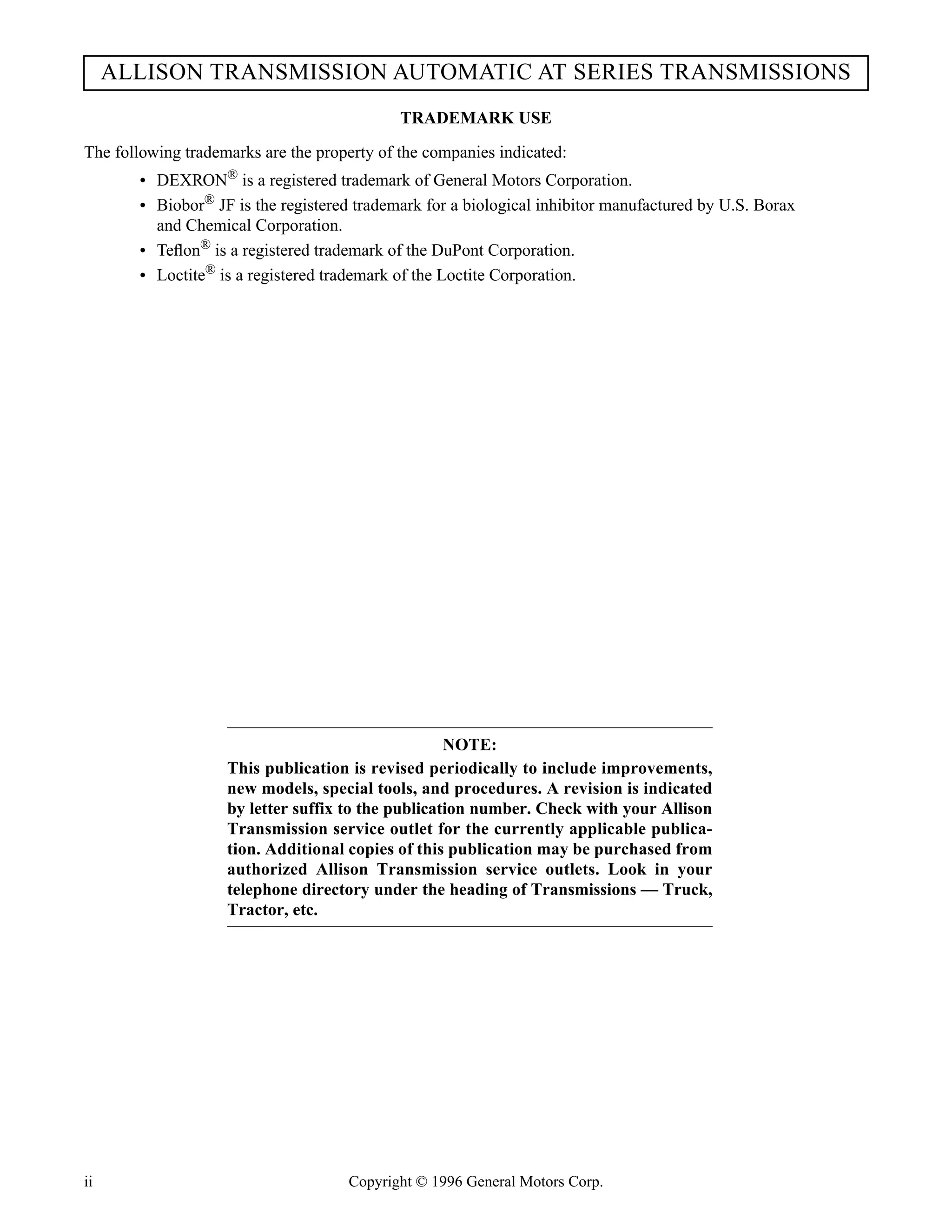 Allison transmission at 545 Repair Workshop Service Manual | PDF